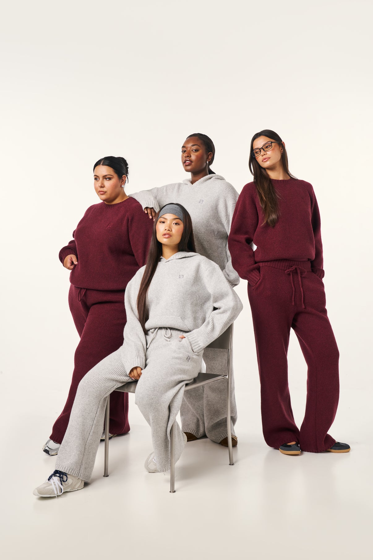 Oversized Premium Knitted Hoodie - Grey Marl – reasn